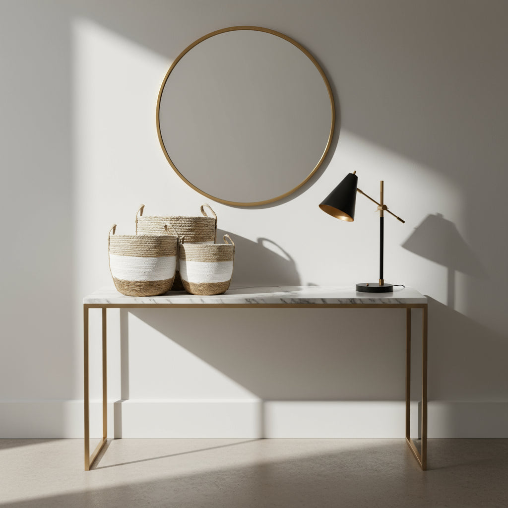 Handwoven Modern Basket Storage Set - Corn Husk Baskets